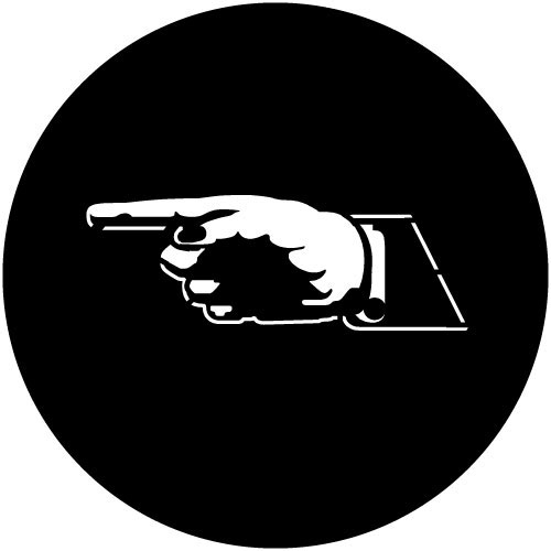 T1100-1 Pointing Hand | Stainless Steel Gobo | Gobotech